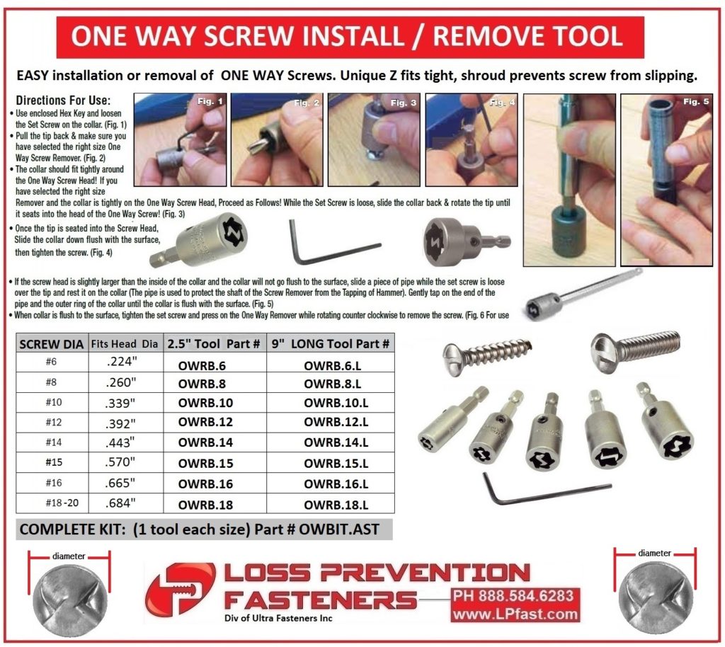 One-Way – Tamperproof Security Bits
